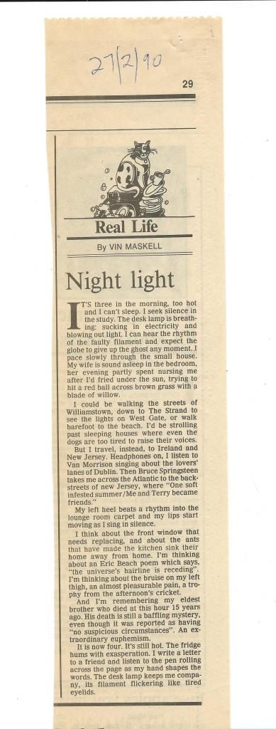 Night light 1990 – Vin Maskell